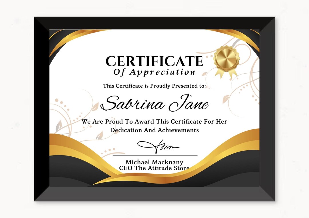 Certificate of Completion Certificate, Recognition Award, Custom ...
