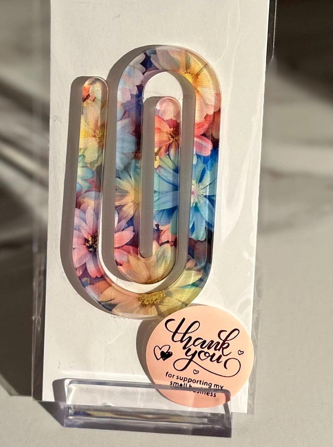 Floral Acrylic Jumbo Paper Clips,multicolor,bookmark,sublimated,gift ...