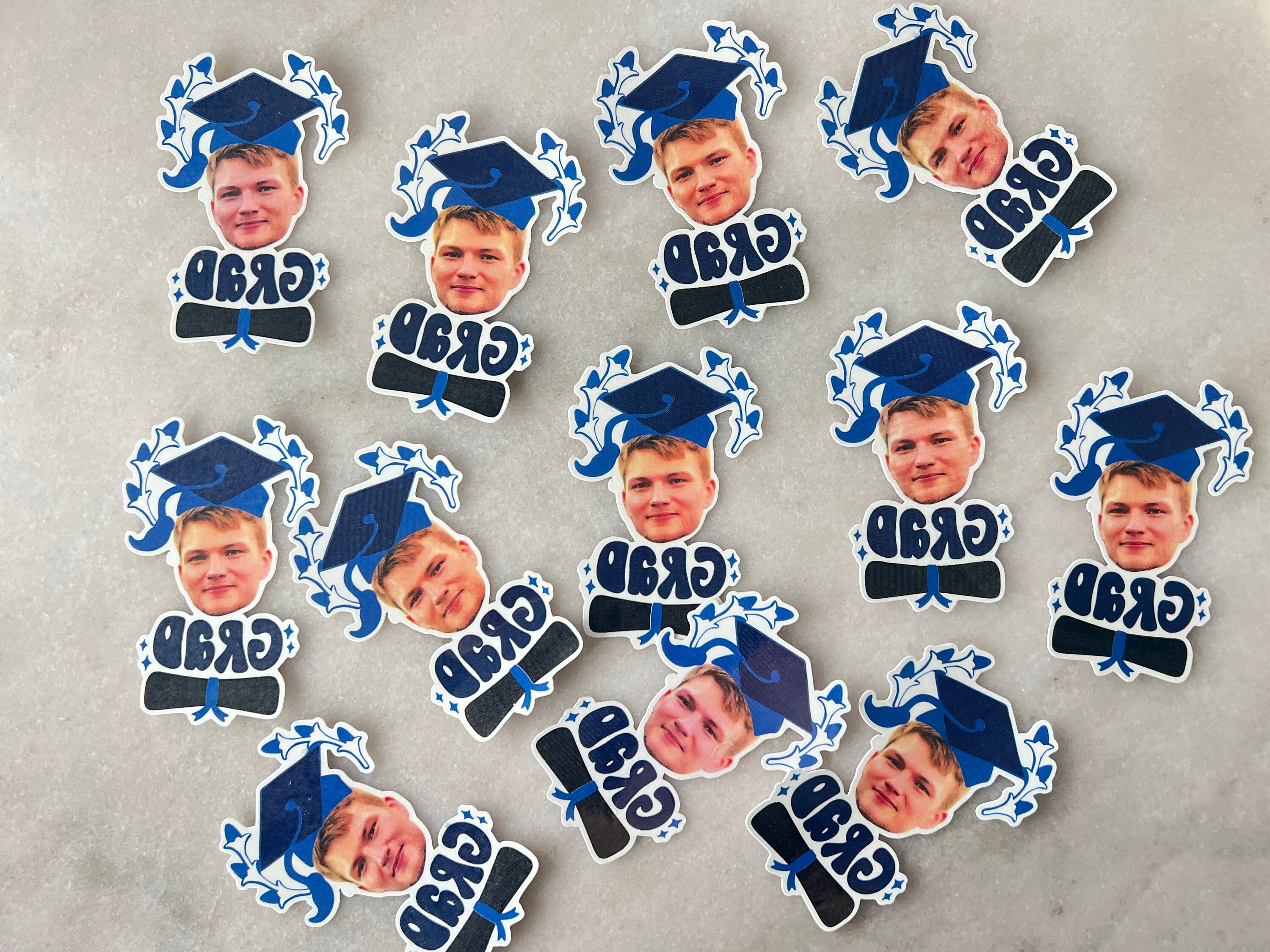 Custom Graduation Face Tattoo: Celebrate in Style pack of 12 - Etsy