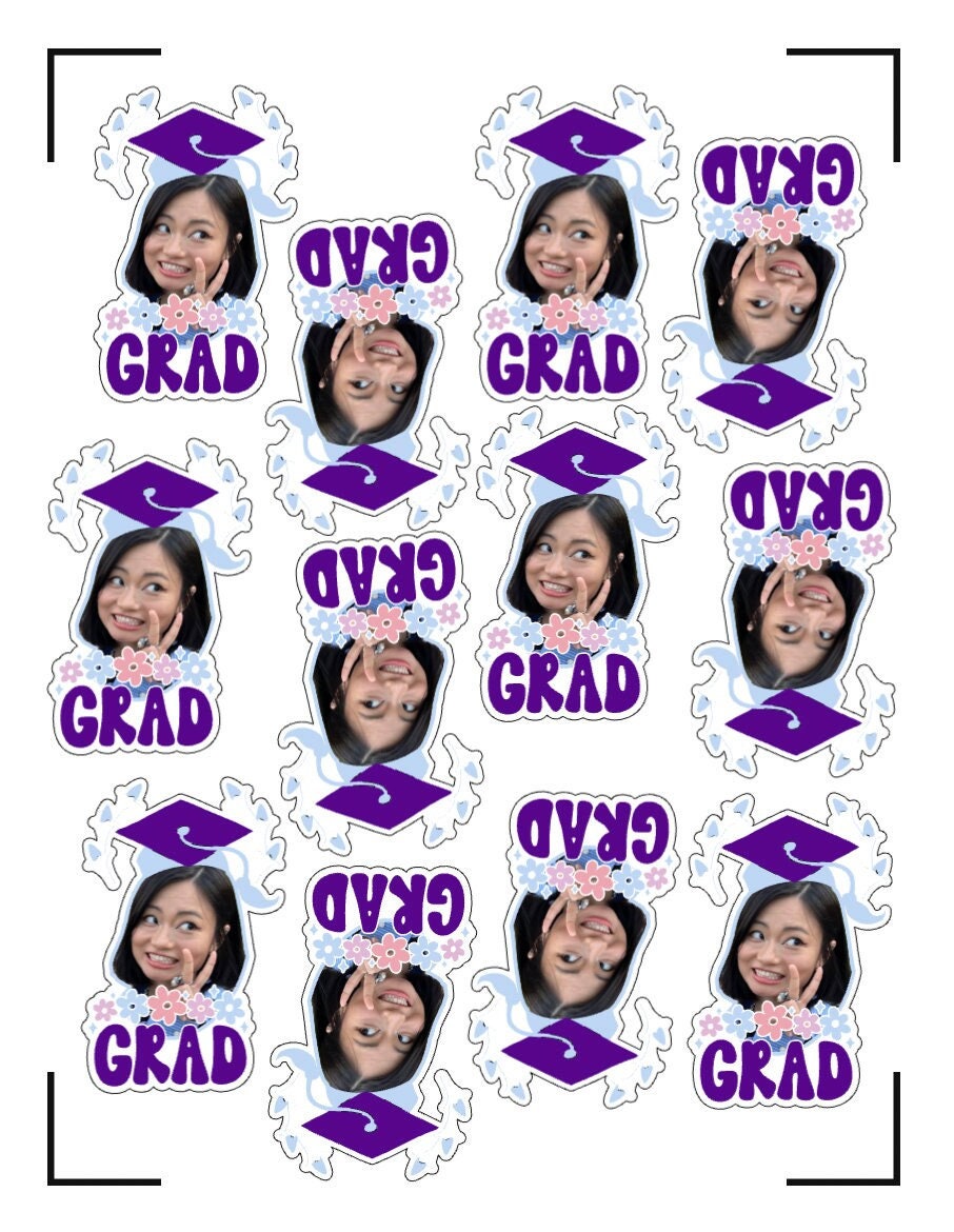 Custom Graduation Face Tattoo: Celebrate in Style pack of 12 - Etsy