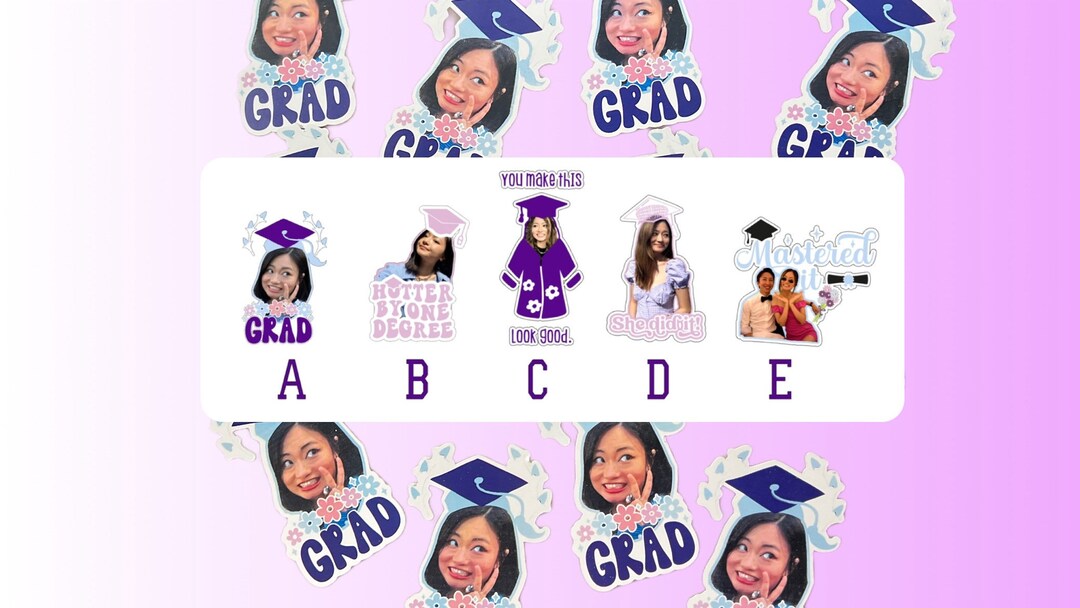 Custom Graduation Face Tattoo: Celebrate in Style pack of 12 - Etsy