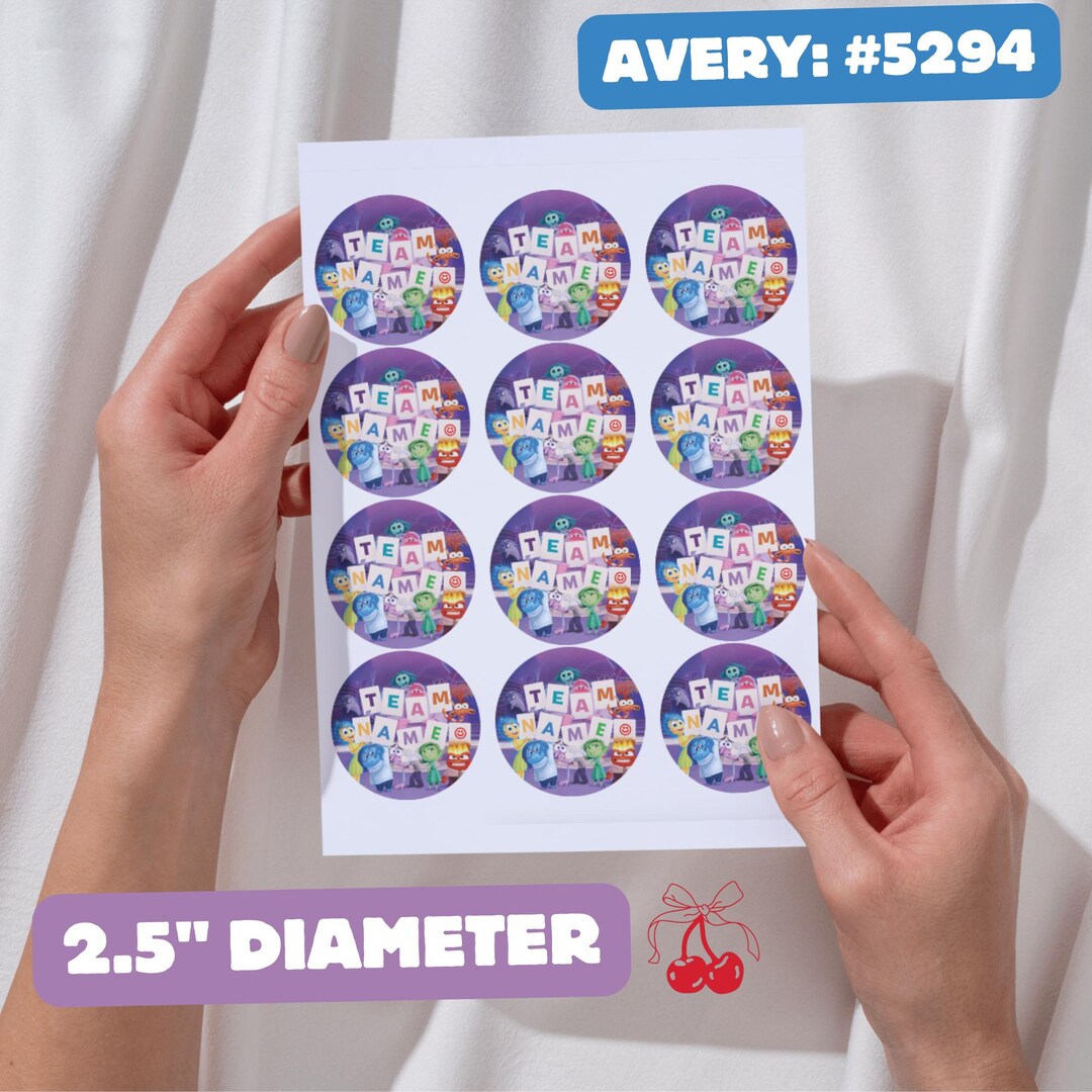 Custom Inside Out 2 Printable Stickers With Name - Personalized Kids ...