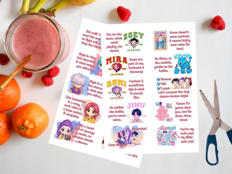 Kpop Demon Hunters Lunchbox Notes for Kids, Cute Lunch Notes, Positive ...