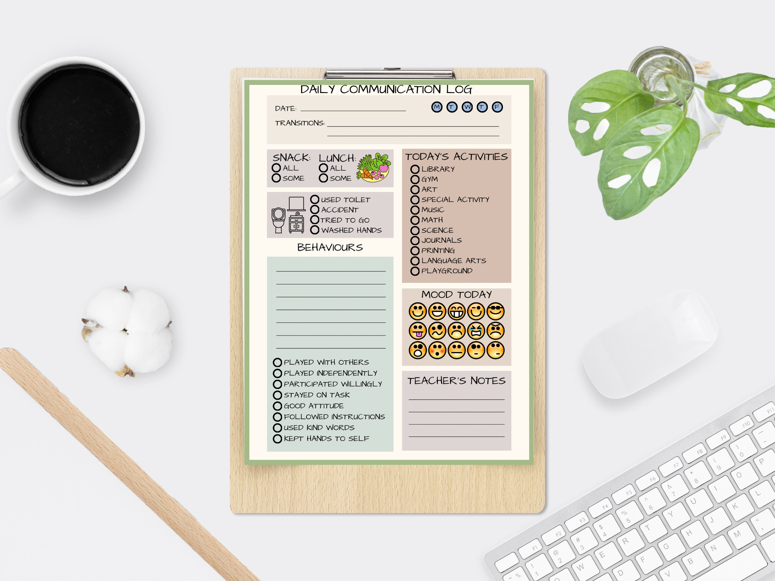 Parent Teacher Daily Communication Log Autism IEP, Special Needs ...