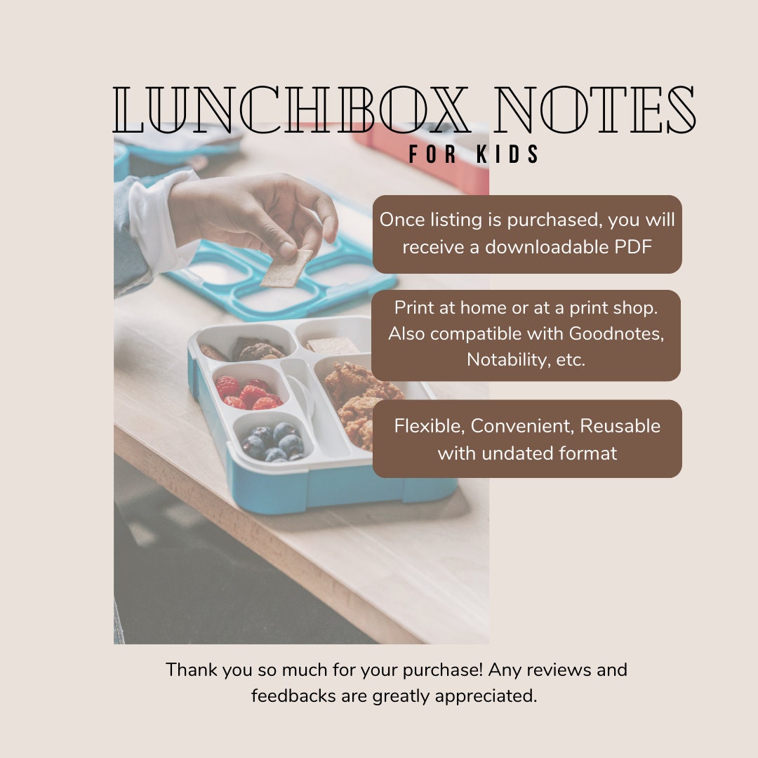 Sanrio Lunchbox Notes for Kids, Cute Lunch Notes, Positive Lunchbox ...