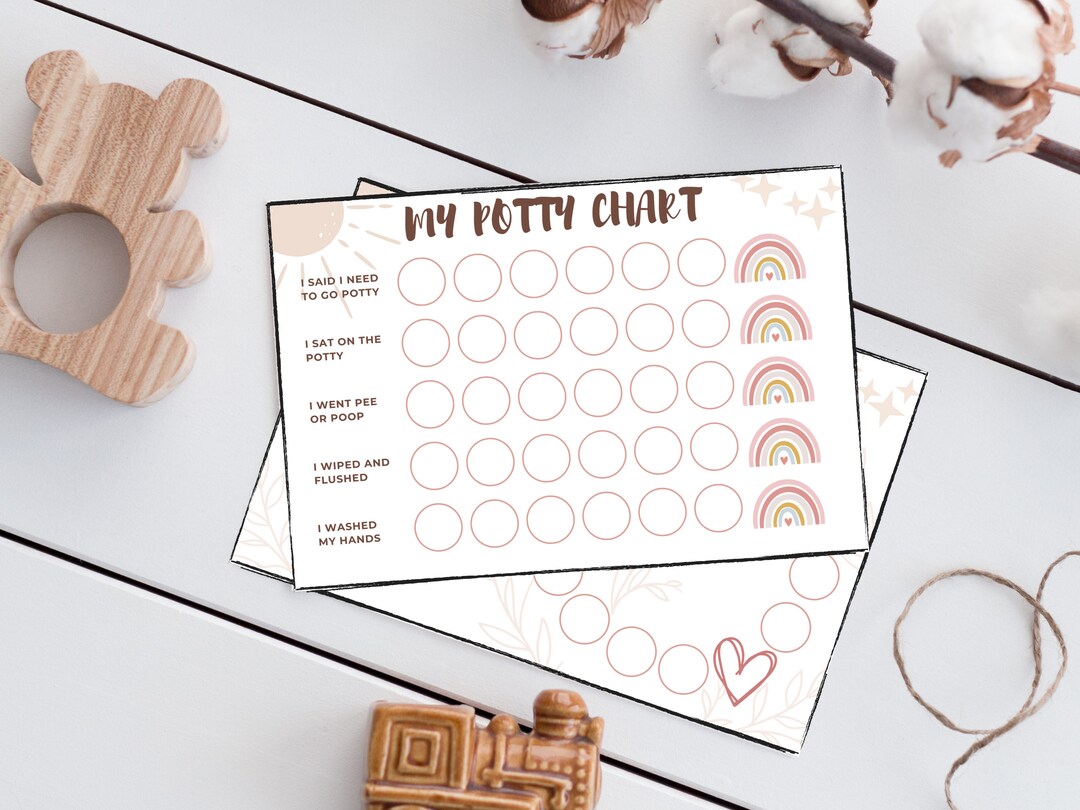 Cute Kids Potty Training Chart, Neutral Aesthetic or Boho, Reward ...