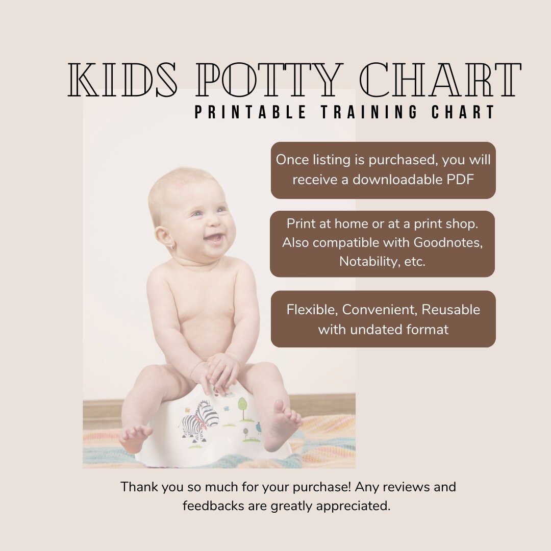 Cute Kids Potty Training Chart, Neutral Aesthetic or Boho, Reward ...