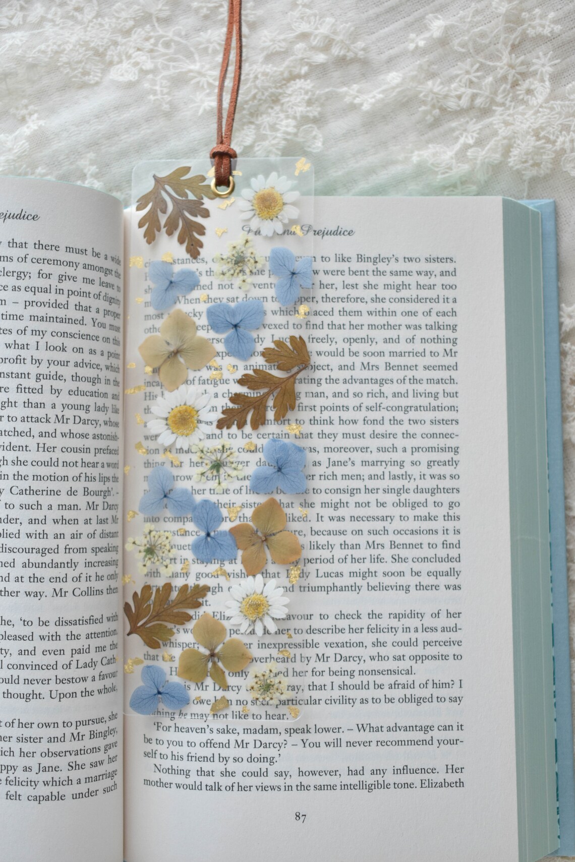 Pressed Flower Bookmark. Real Dried Flower Bookmark. - Etsy