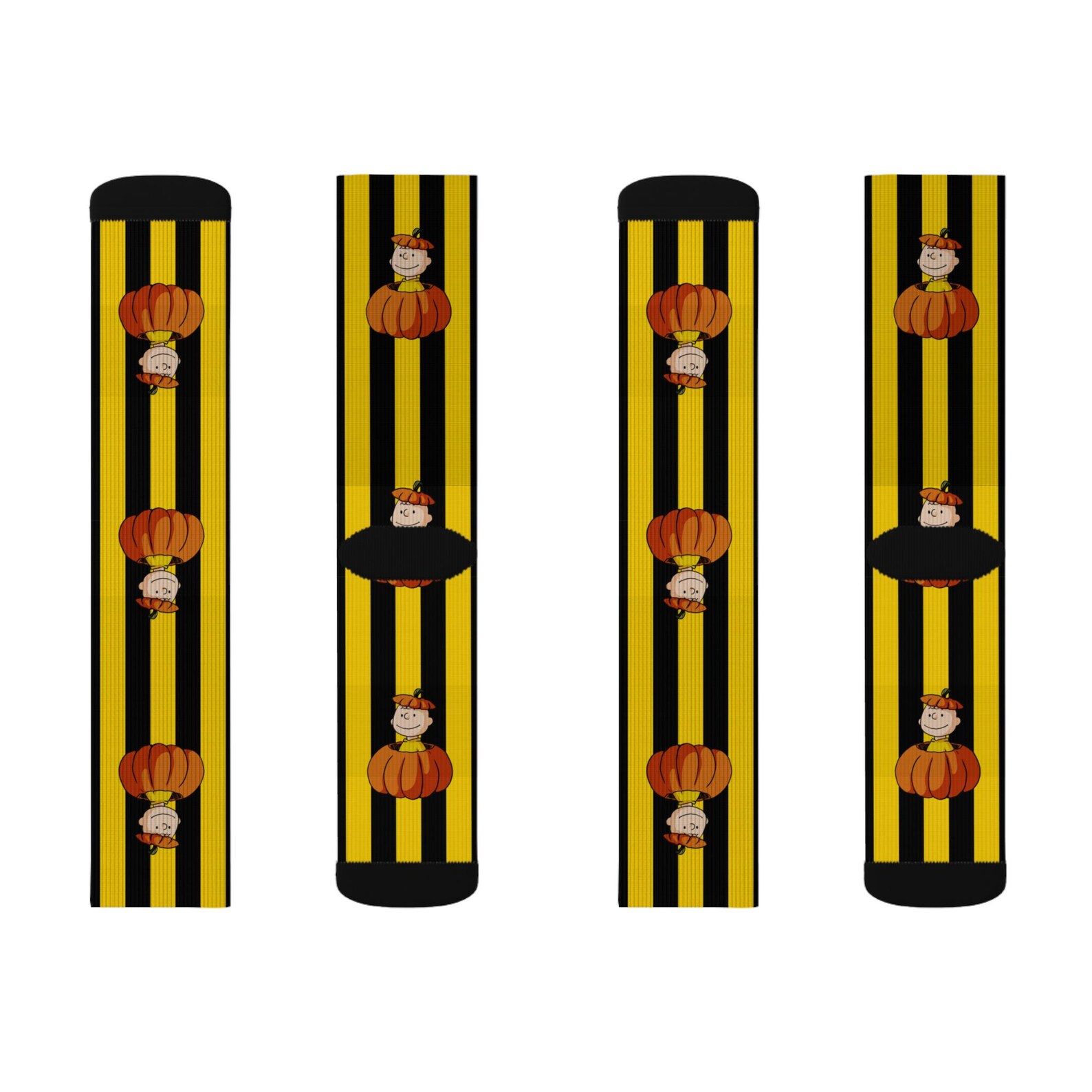 Charlie Brown, Yellow and Black Sublimation Socks Charlie Brown Themed ...