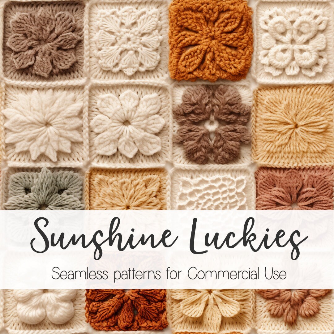Fall Faux Crochet Granny Squares Seamless Pattern, Phone Background ...