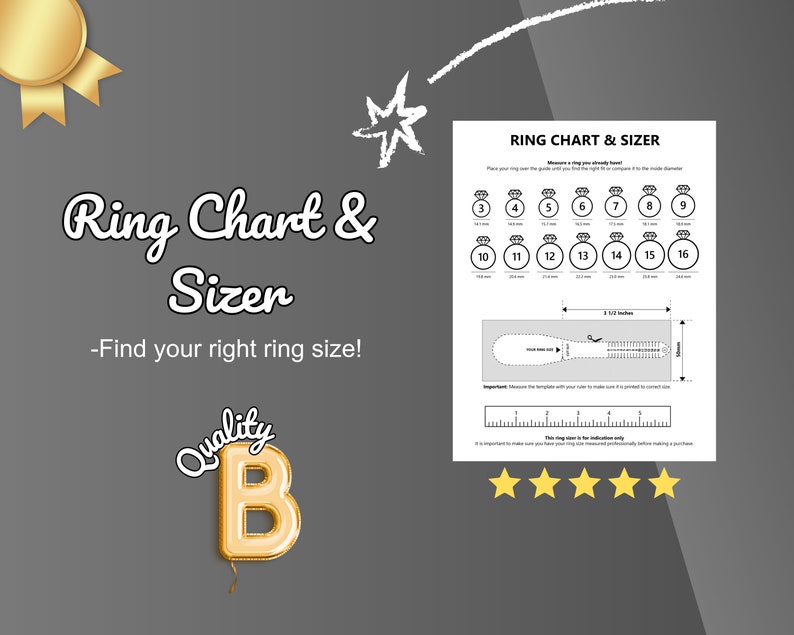 Printable Ring Sizer • Ring Size Finder • Ring Size Measure ...