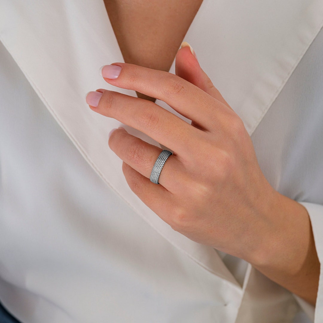 5mm White Gold Snake Wedding Band Snake Wedding Ring 14K 18K Snake Skin ...