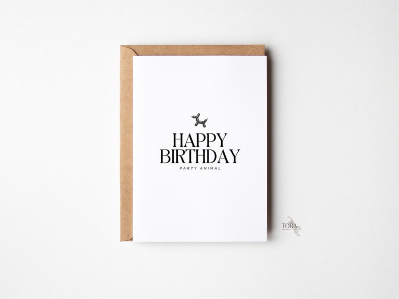 Happy Birthday Party Animal Card Editable Template - Etsy