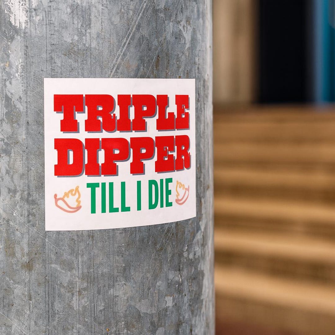 Triple Dipper Chili's Iconic Menu Item Square Sticker- Funny Viral ...