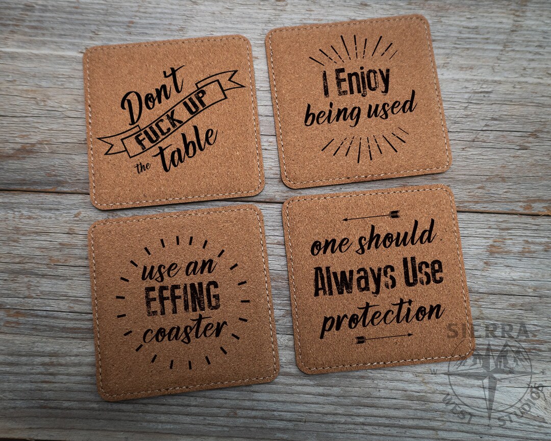 Funny Cork Coasters Set of 4 or 6, Gift for Housewarming, Barkeepers ...