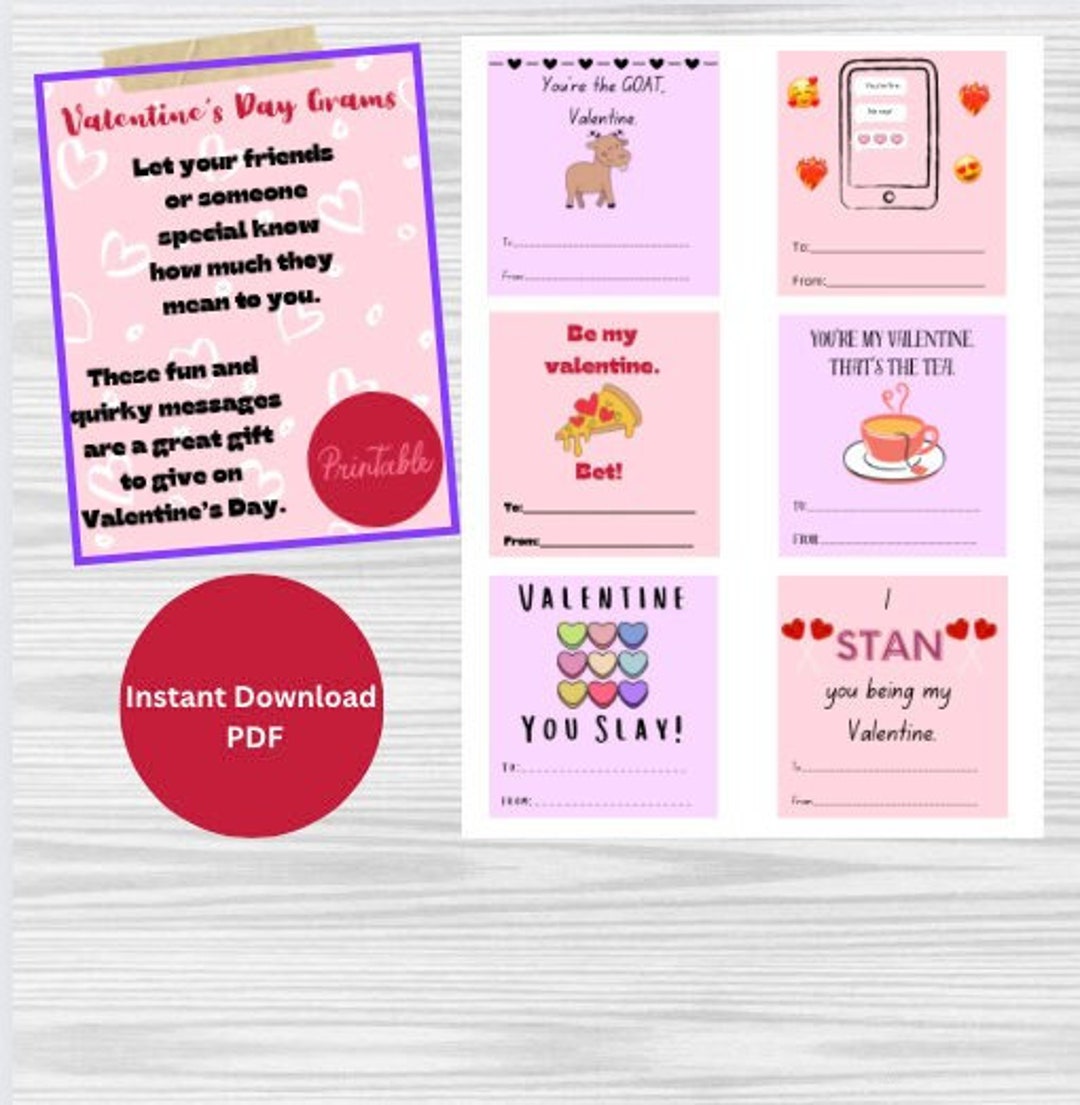 PRINTABLE Gen Z Valentine Grams Digital Download - Etsy