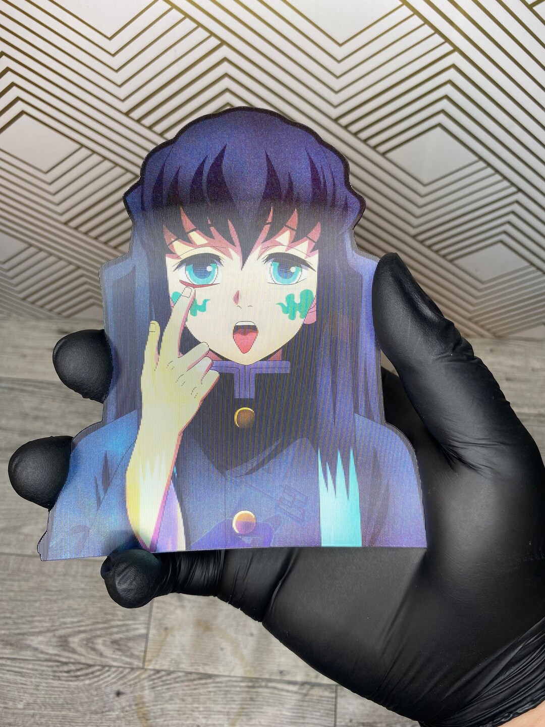 3D Lenticular Anime Sticker Decal Changing Moving Flip Motion Peeker ...