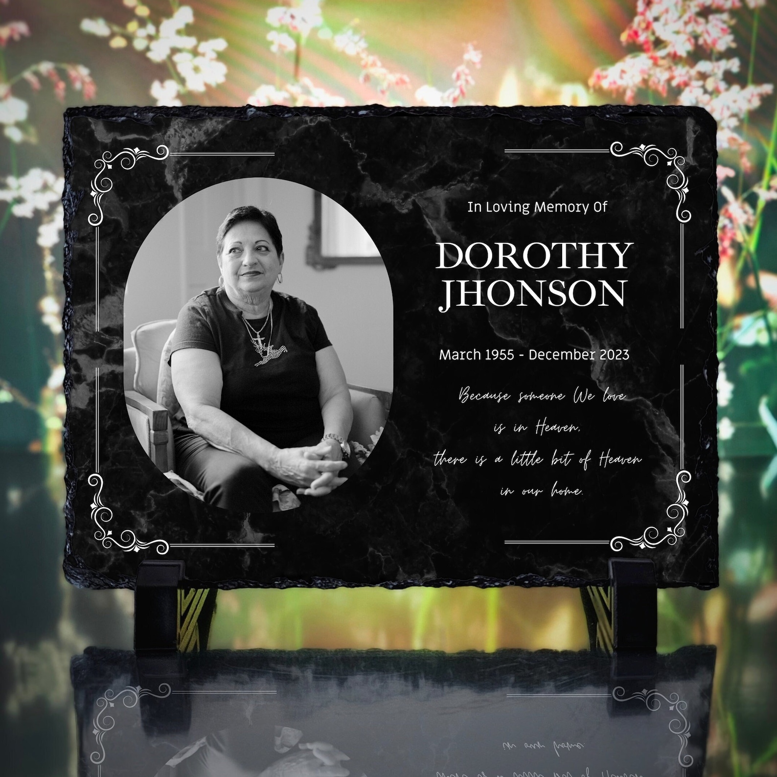 Custom Photo Memorial, Slate Rock, in Loving Memory, Custom Plaque ...