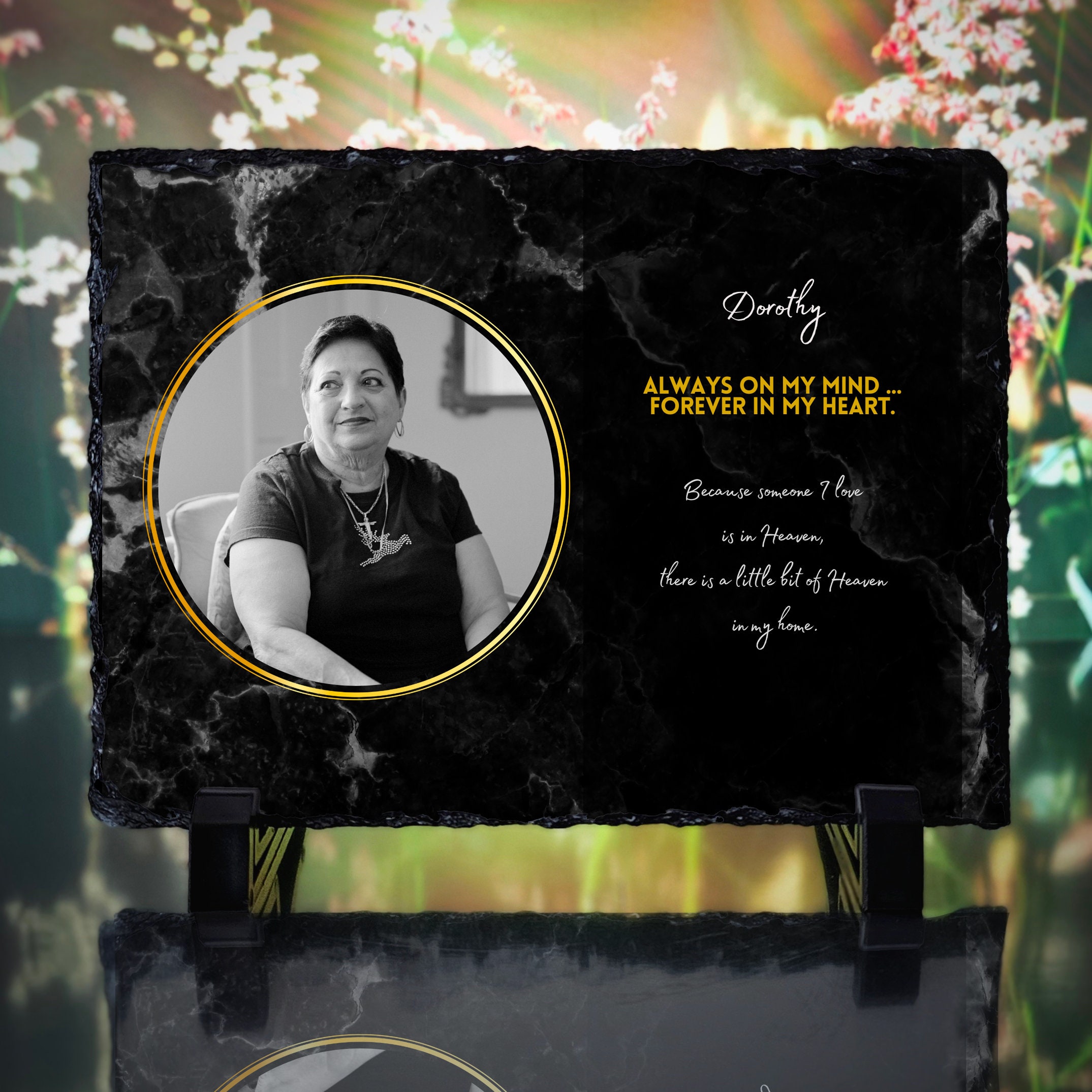 Custom Photo Memorial, Slate Rock, in Loving Memory, Custom Plaque ...