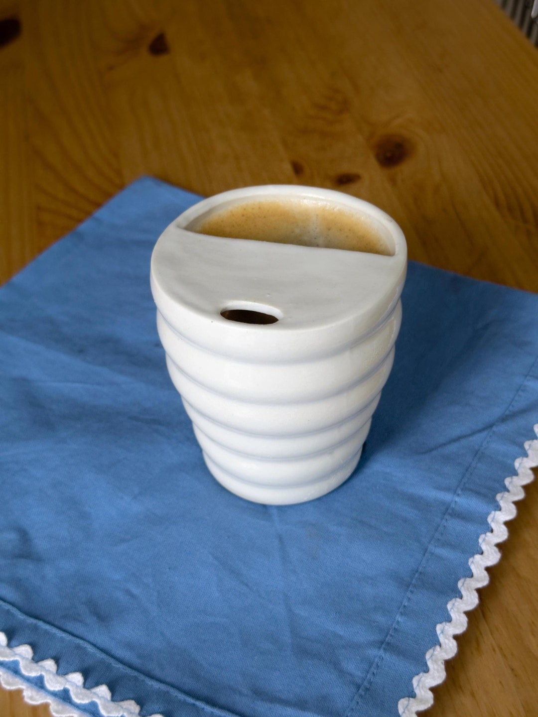 Handmade Wave Pottery Tumbler: Modern Ceramic Mug, 10 Oz - Etsy