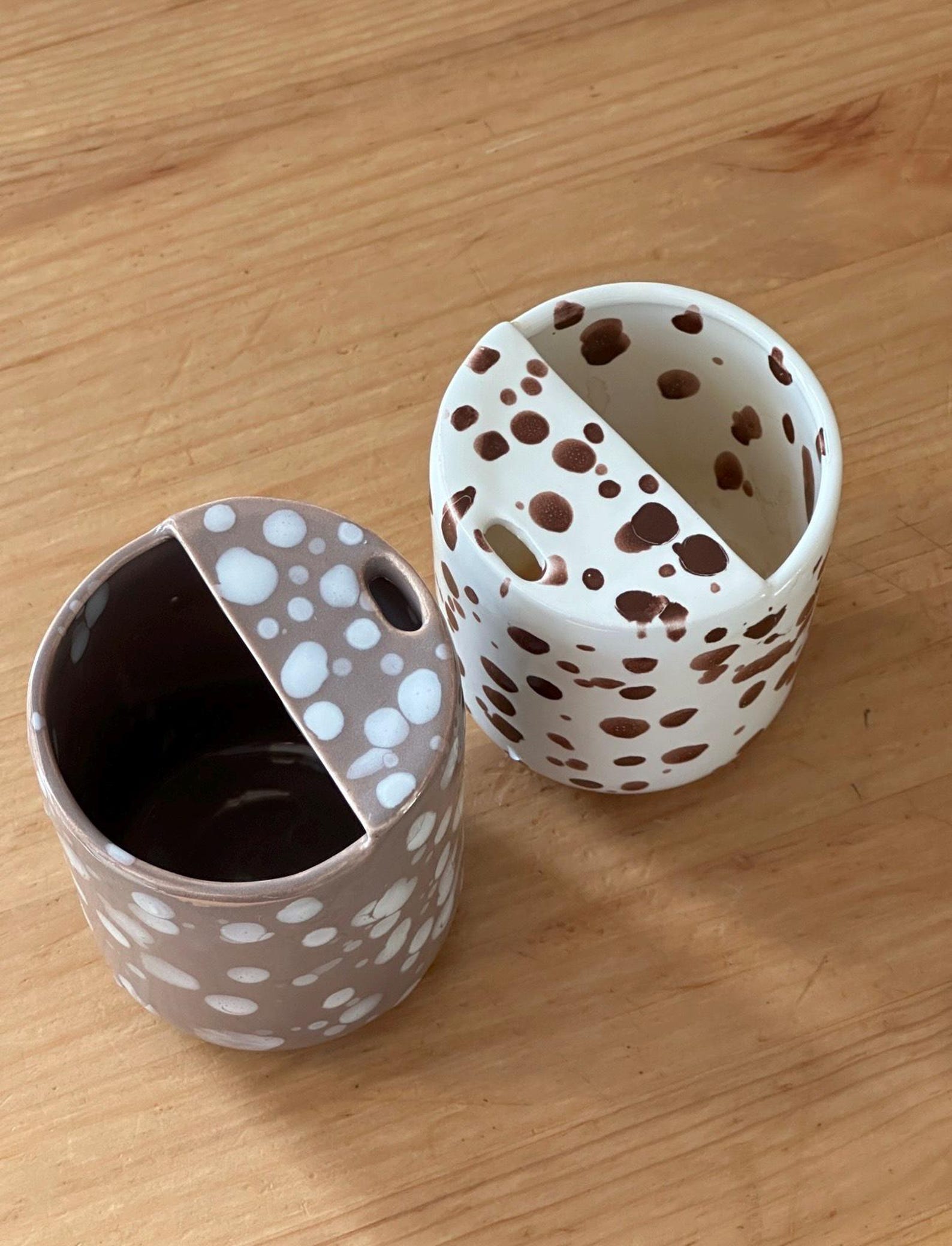 Handmade Ceramic Travel Mug: Brown Point Thermos, Nordic Style - Etsy