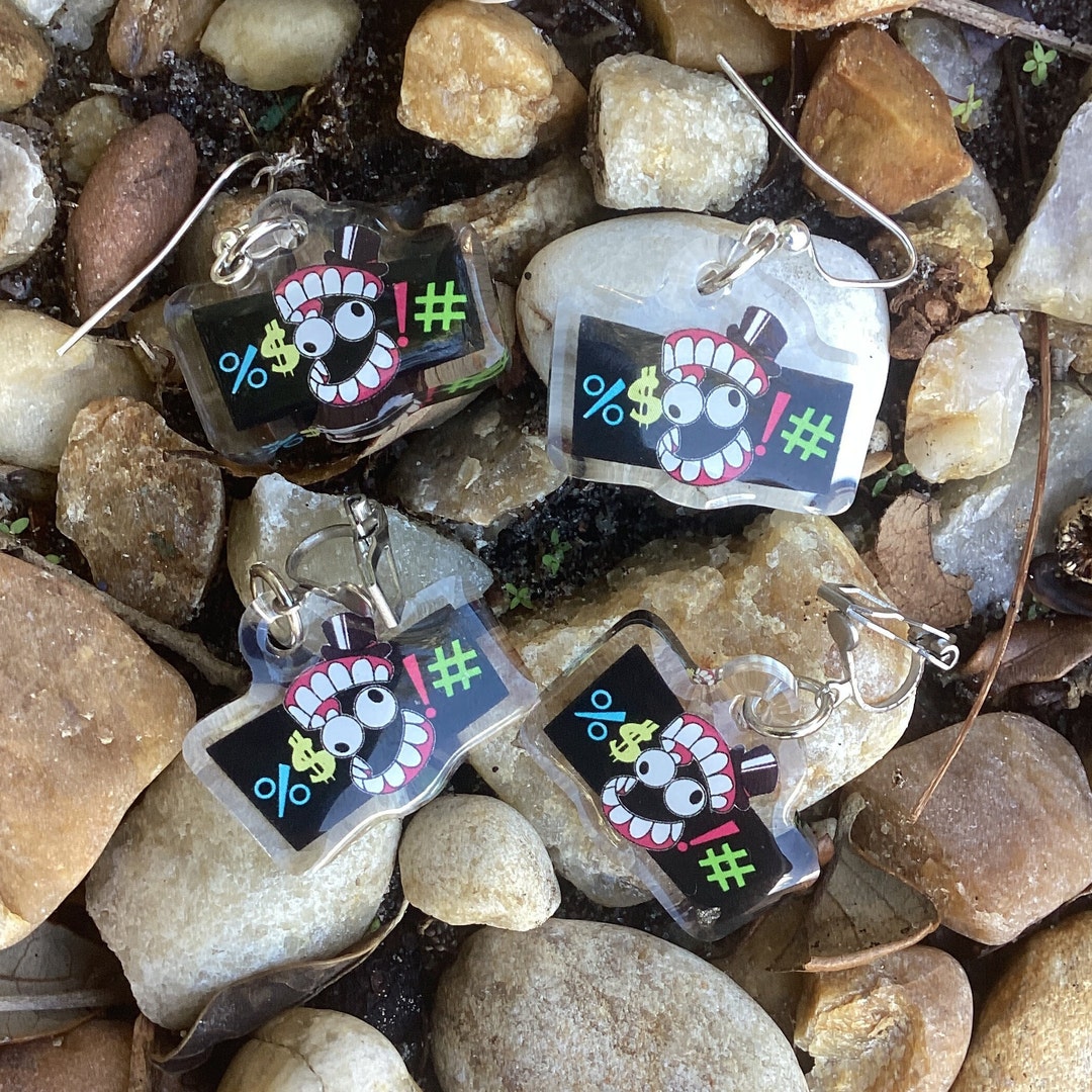 The Amazing Digital Circus/tadc Caine Censor Earrings - Etsy