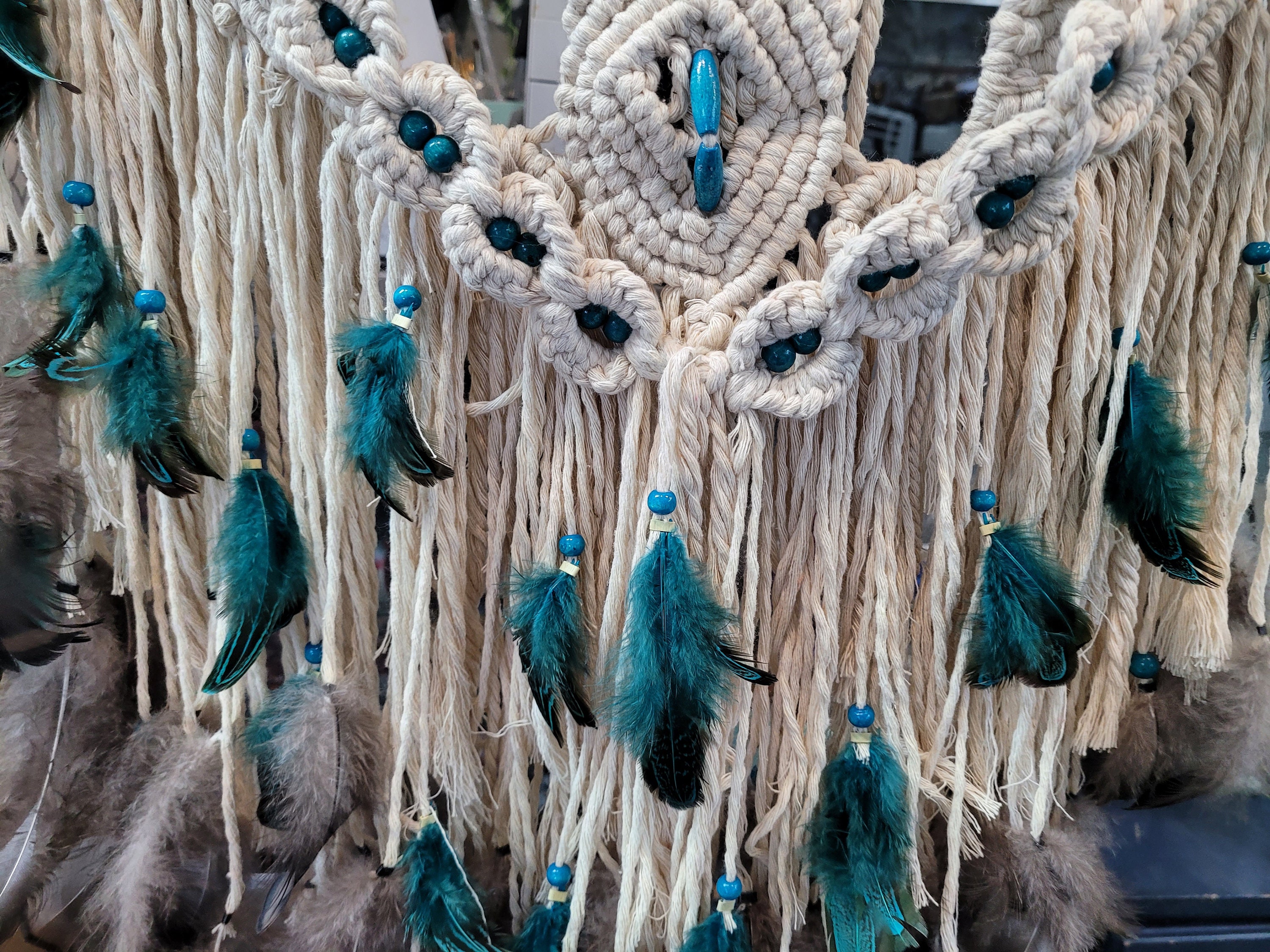 Full Rack Skull Macrame With Real Turkey Feathers - Etsy