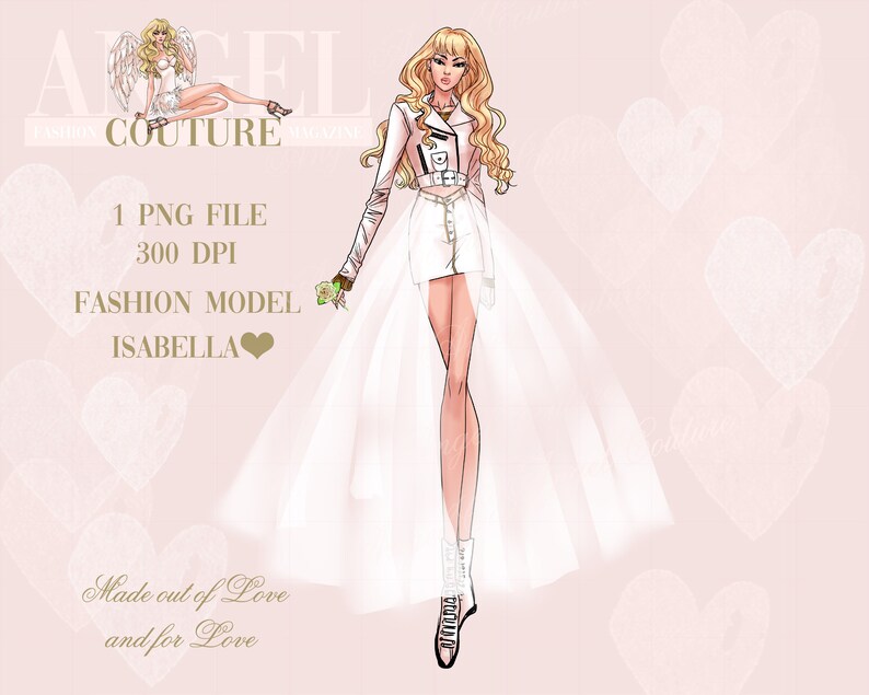 Beautiful Model Clip Art, Princess Hand Drawn Illustration, Wedding ...