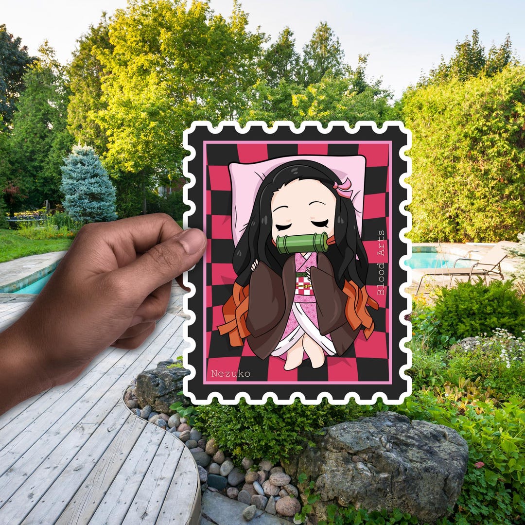 Demon Slayer Postal Stamp Stickers V4 Nezuko cute Kawaii Vinyl Stickers ...