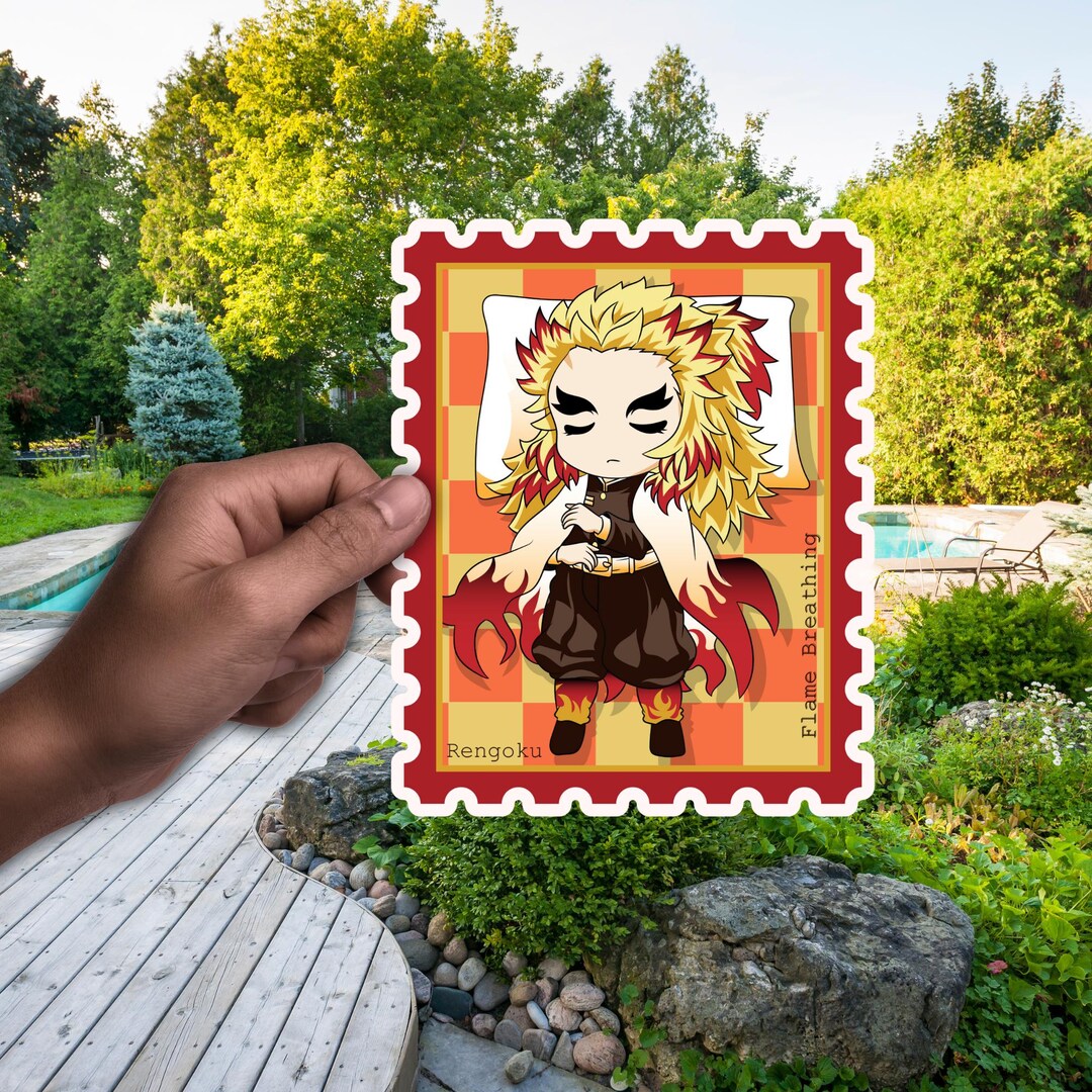 Demon Slayer Postal Stamp Stickers V5 Rengoku cute Kawaii Vinyl ...