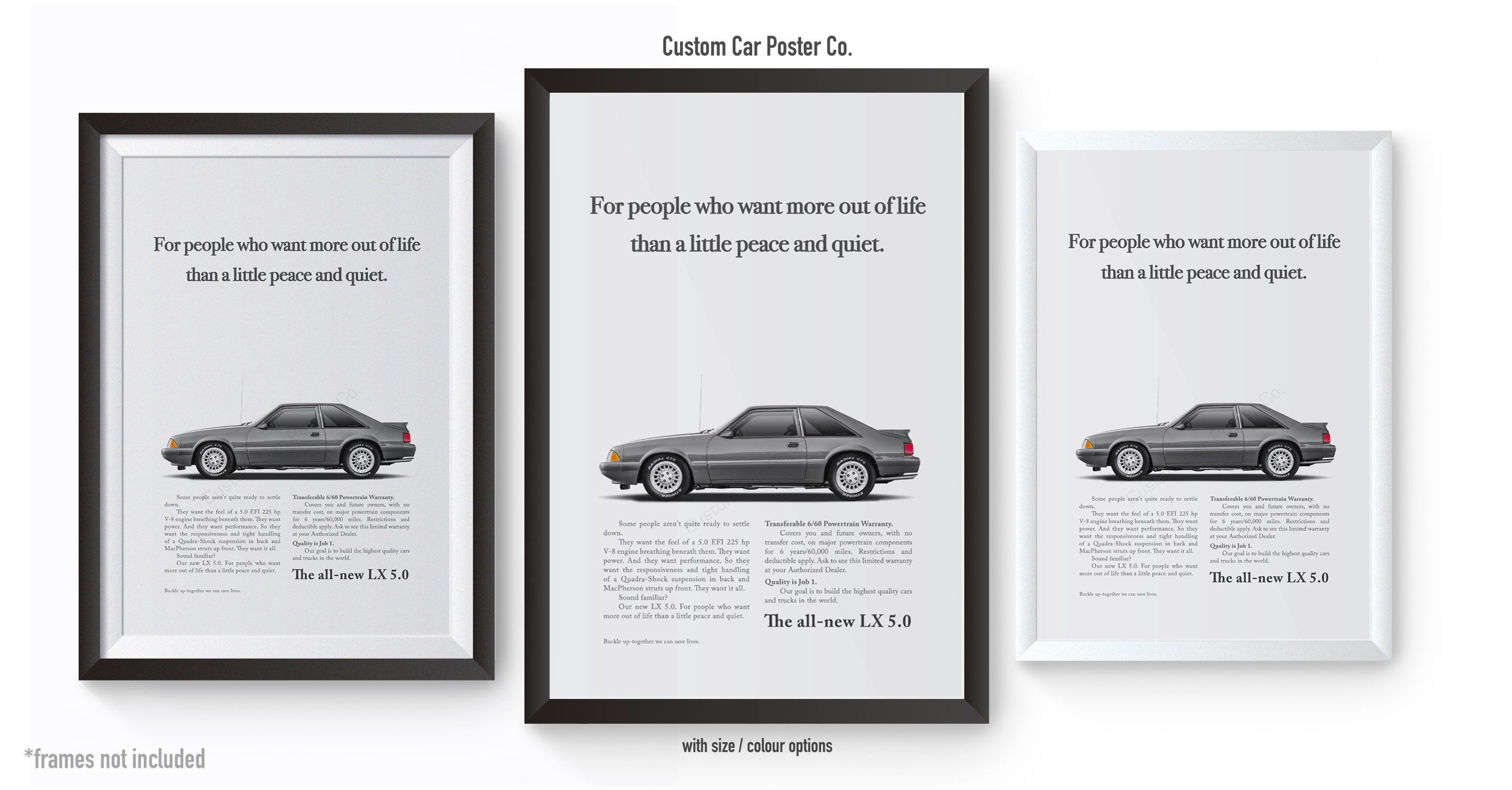 Ford Mustang Fox Body Classic Ad Print - Peace and Quiet - Multi-colour ...