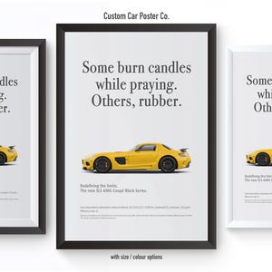 Mercedes-benz SLS AMG Black Series Wall Art - Burn Rubber - Wall Decor ...