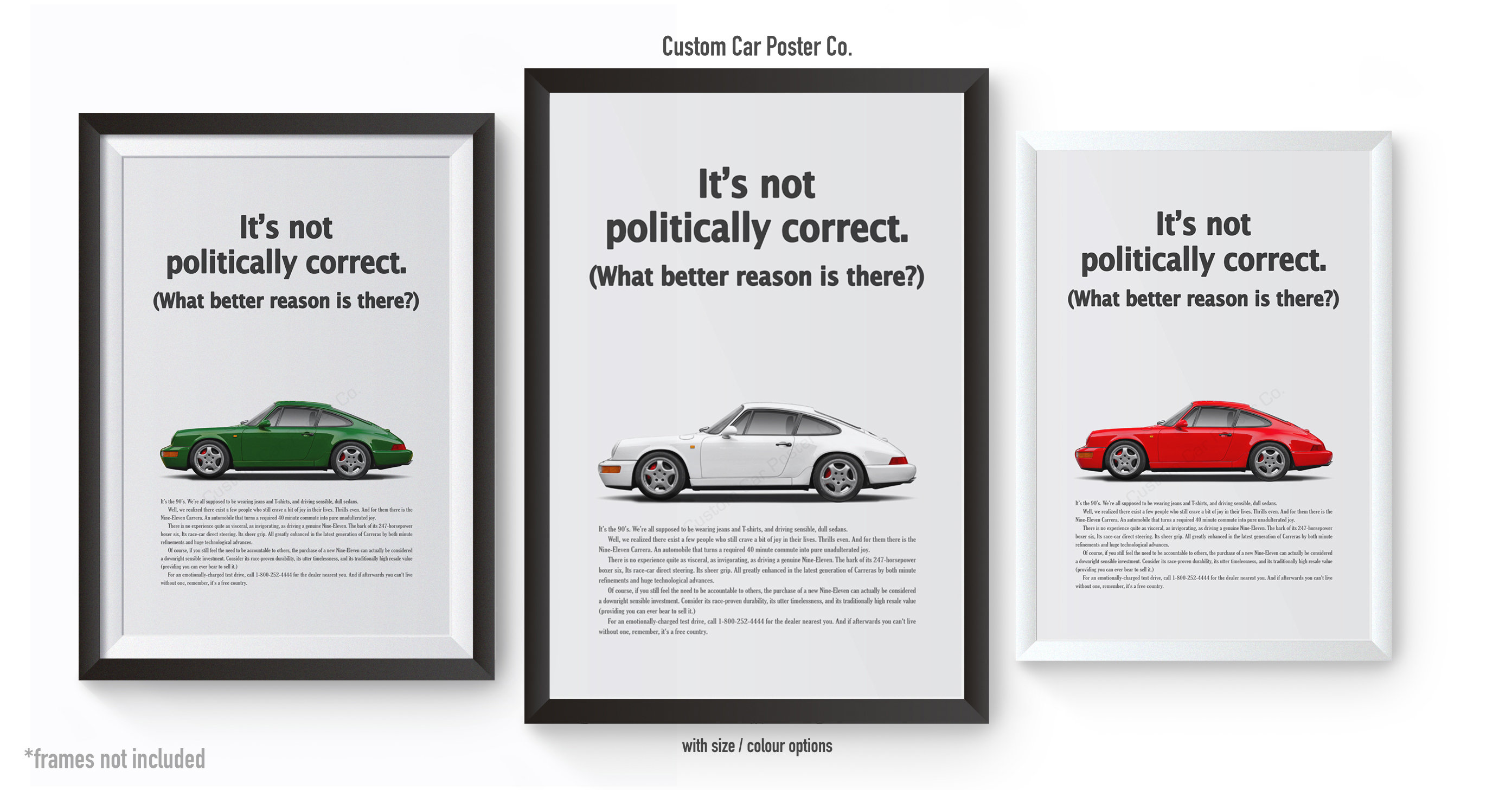 Porsche 911 (964) "not Politically Correct" Vintage Wall Art - Wall ...