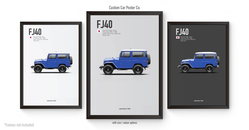 Toyota Land Cruiser FJ40 Poster - Multi-colour Wall Art - Automotive ...