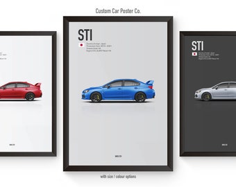 Subaru Impreza WRX STI (3rd Gen) Inspired Wall Art - Wall Decor Car ...