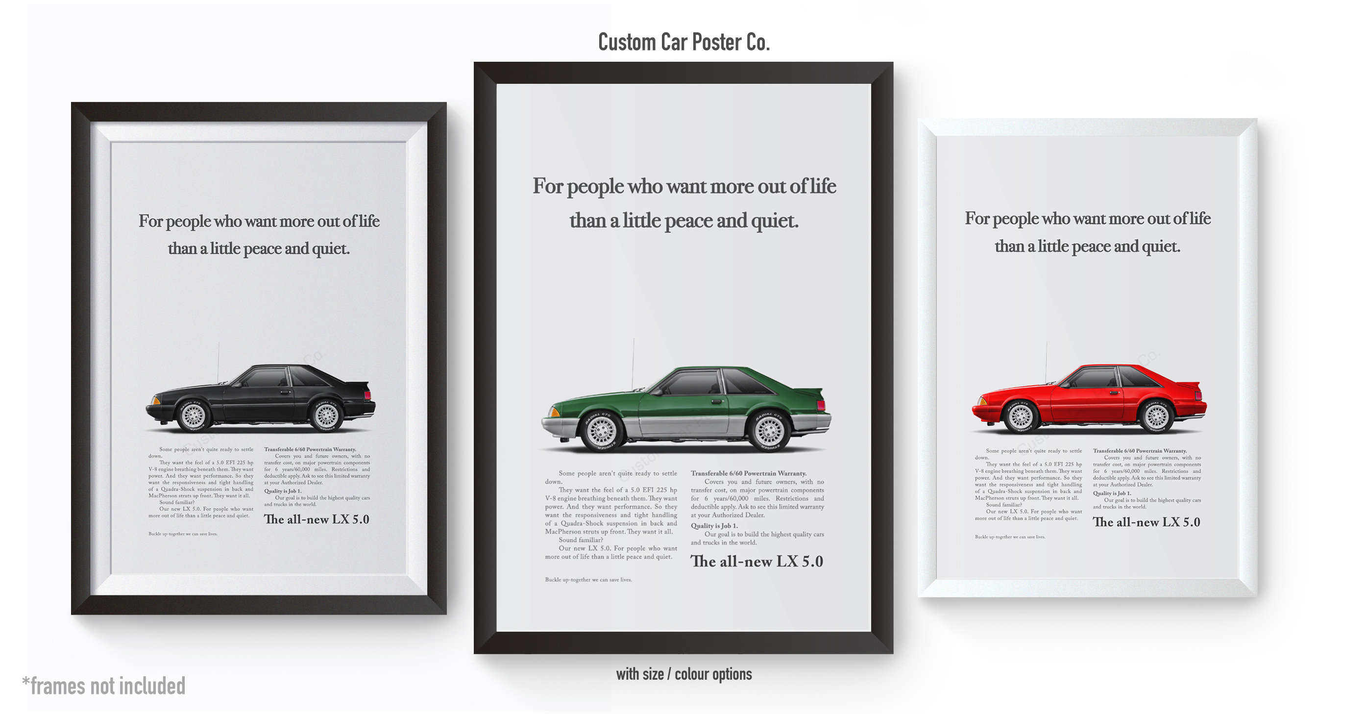 Ford Mustang Fox Body Classic Ad Print - Peace and Quiet - Multi-colour ...