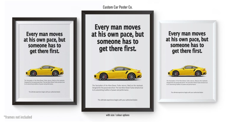 Porsche 911 (991.2) Turbo "get There Faster" Vintage Wall Art - Wall ...
