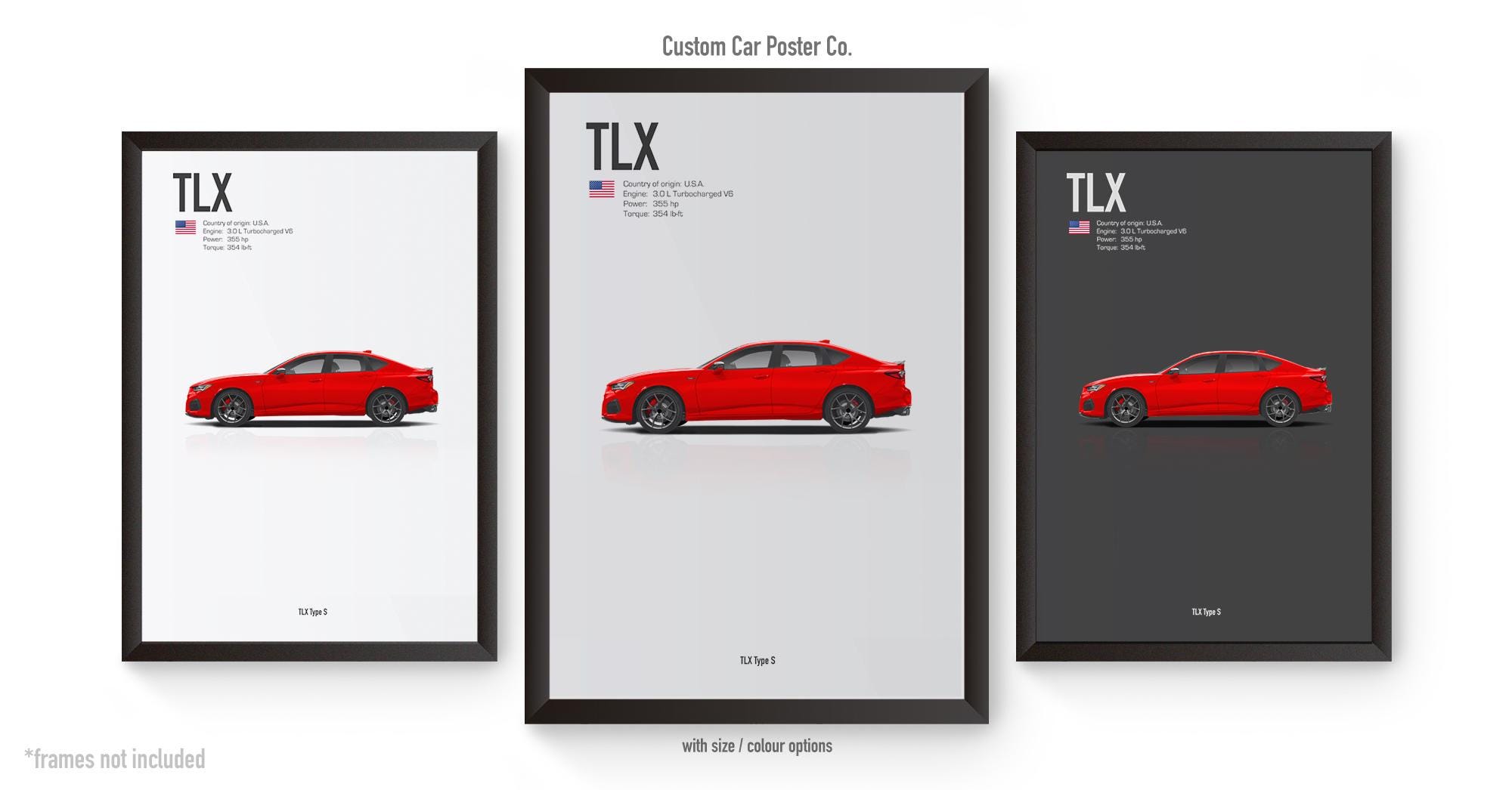 Acura TLX Type S (2nd Gen) Inspired Wall Art - Wall Decor Car Poster ...