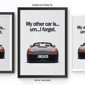 Porsche 986 Boxster "my Other Car" Wall Art - Wall Decor Car Poster ...