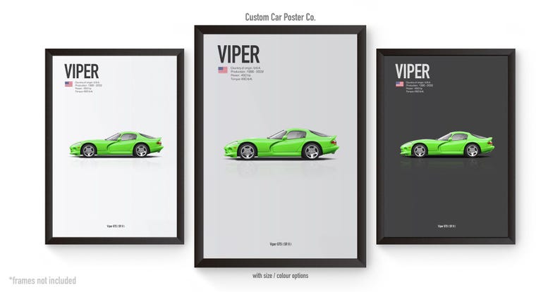 Dodge Viper GTS SR II Poster – 1996-2002 Car Wall Art (multi-colour) - Etsy
