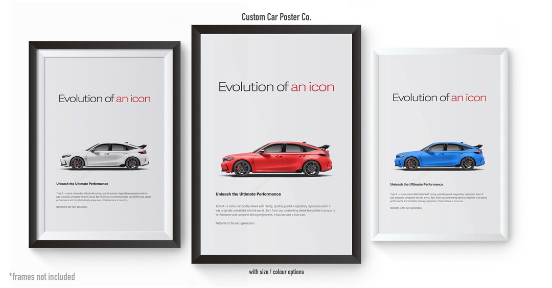 Honda Civic Type R (FL5) Reproduction Print Ad - Icon - Multi-colour ...