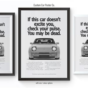 Porsche 944 S2 "check Your Pulse" Vintage Wall Art - Wall Decor Car ...