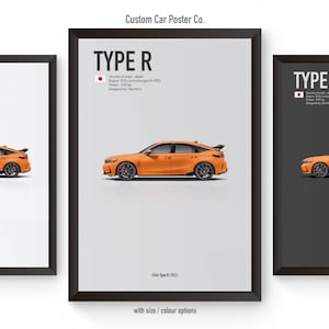 Honda Civic Type R FL5 Inspired Wall Art - Wall Decor Car Poster ...