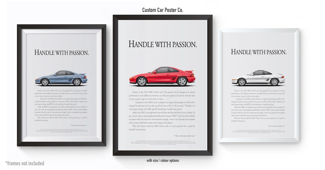 Toyota MR2 Turbo (2nd Gen) Wall Art - Passion - Wall Decor Car Poster ...