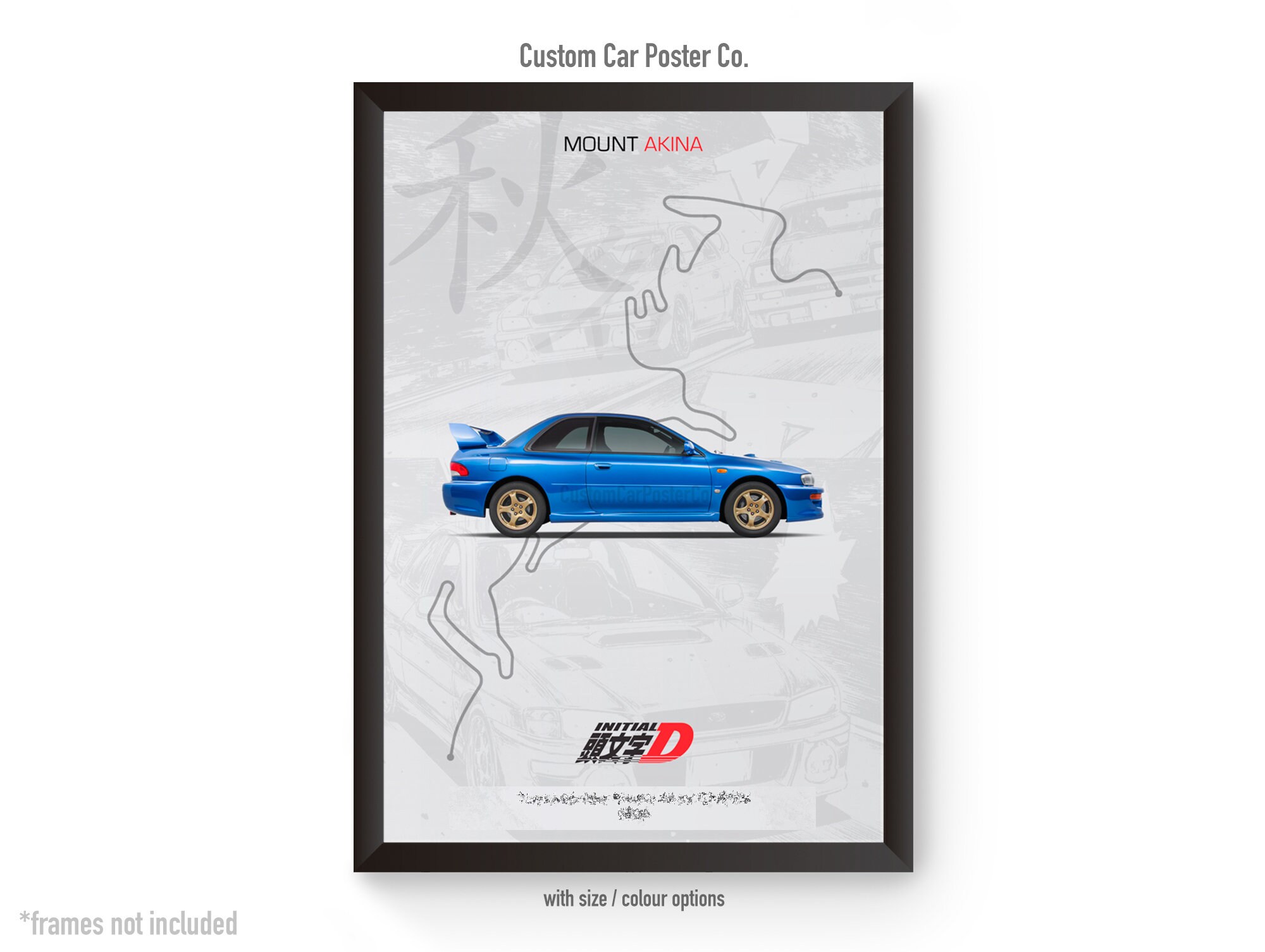Subaru WRX Sti - Initial D Poster Art - Japanese Anime Car Poster - Etsy
