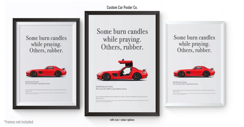 Mercedes-benz SLS AMG Black Series Wall Art - Burn Rubber - Wall Decor ...