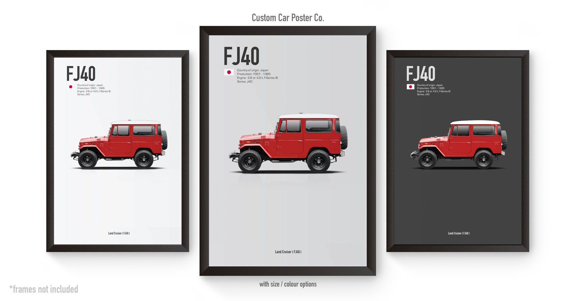 Toyota Land Cruiser FJ40 Poster - Multi-colour Wall Art - Automotive ...