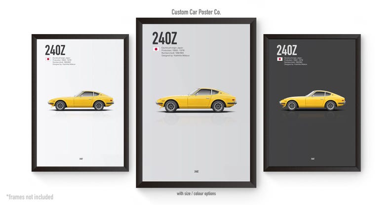 Datsun 240Z Inspired Wall Art - Wall Decor Car Poster - Multi-colour - Etsy