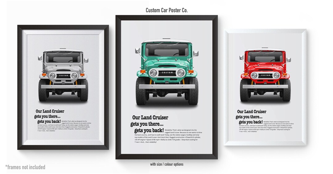 Toyota Land Cruiser FJ40 Print Ad Poster "gets You Back" Multi-colour ...