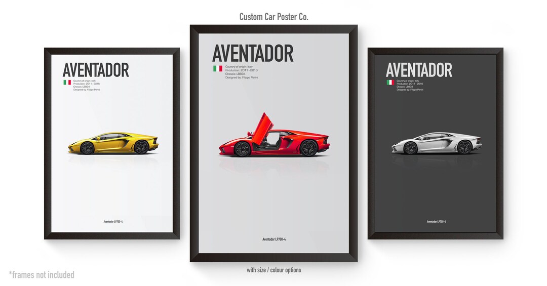 Lamborghini Aventador LP700 Multi-colour Wall Art - Automotive Car ...